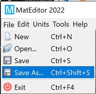 Use MatEditor to generate OpenRadioss material data files