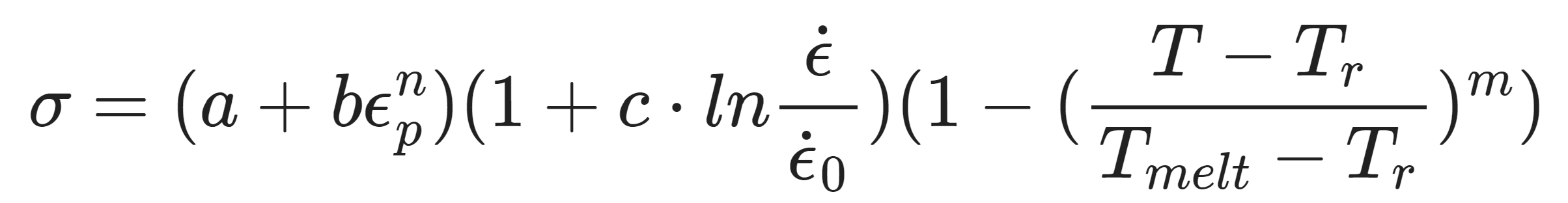 Johnson-Cook model and its curve fitting