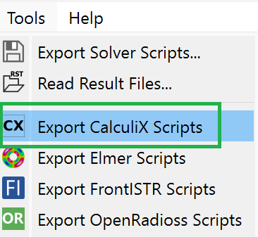 Generate CalculiX solver files using WELSIM