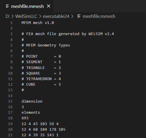 Generate Mfem Initial Mesh File Using Welsim